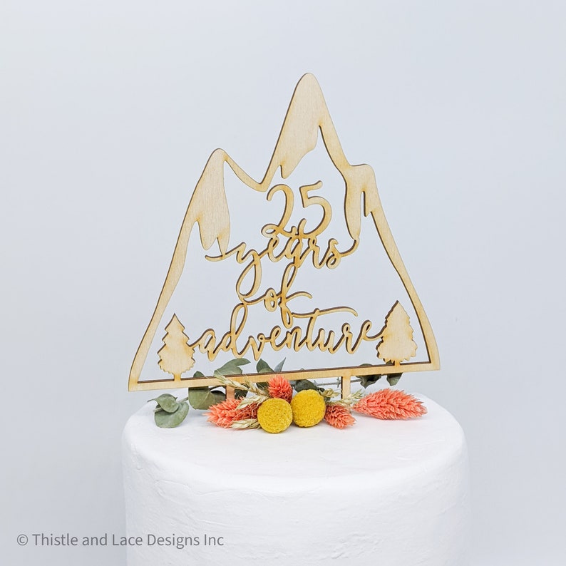25th Anniversary Cake Topper 25 Years of Adventure Wedding - Etsy
