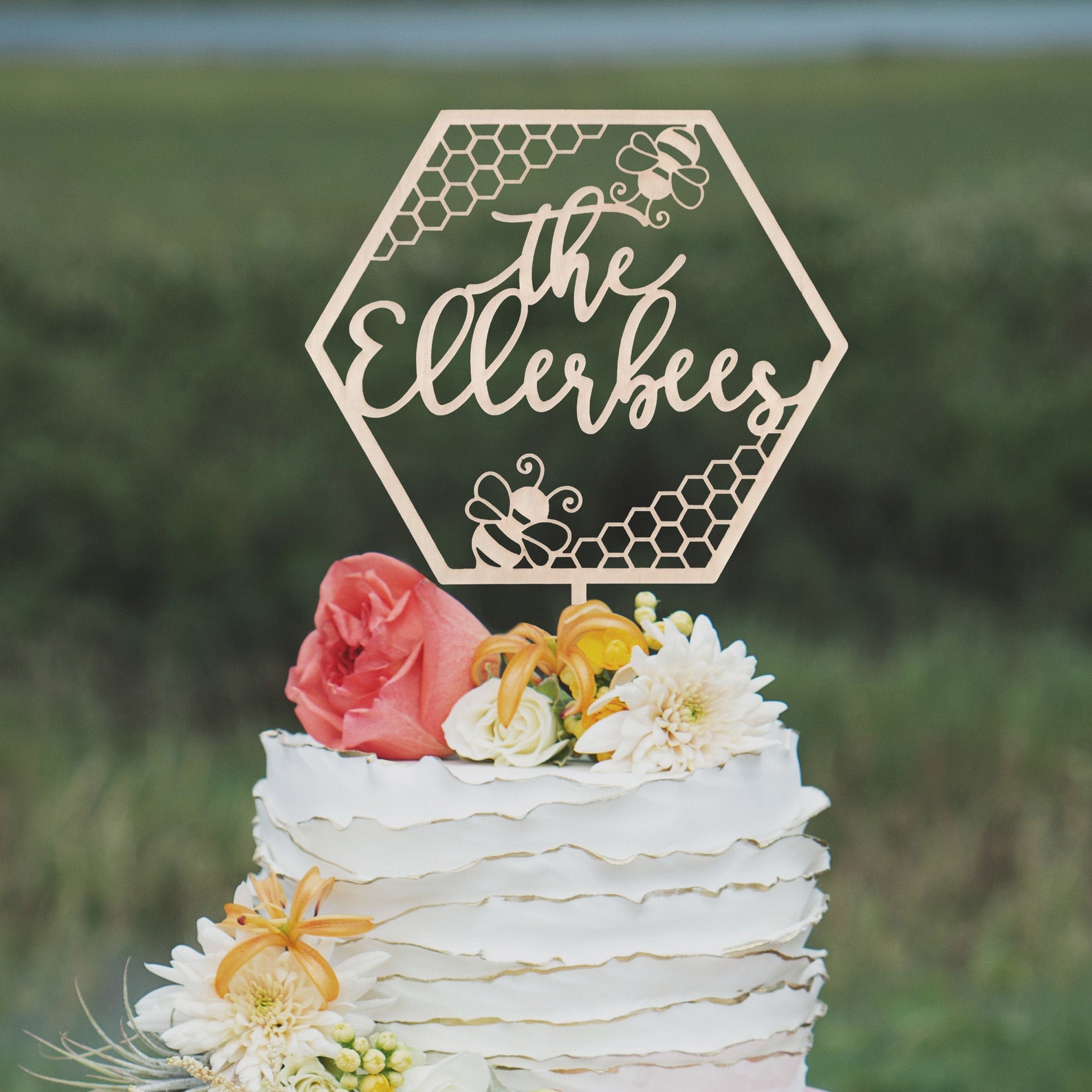 Bee Wedding Cake Topper Custom Cake Topper Unique Cake | Etsy