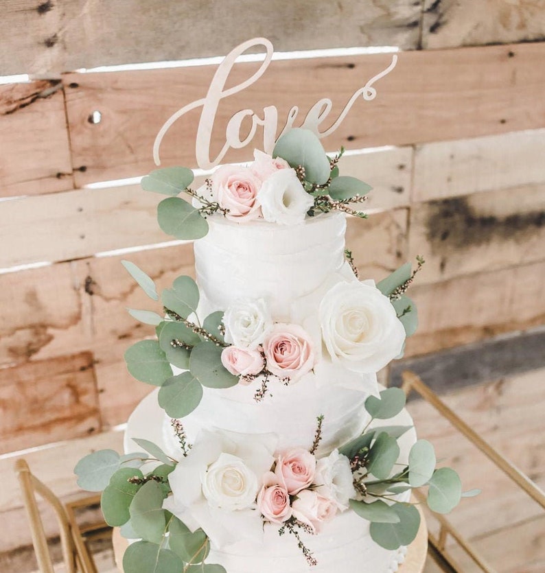 Love Wedding Cake Topper Rustic Wedding Cake Topper Boho - Etsy