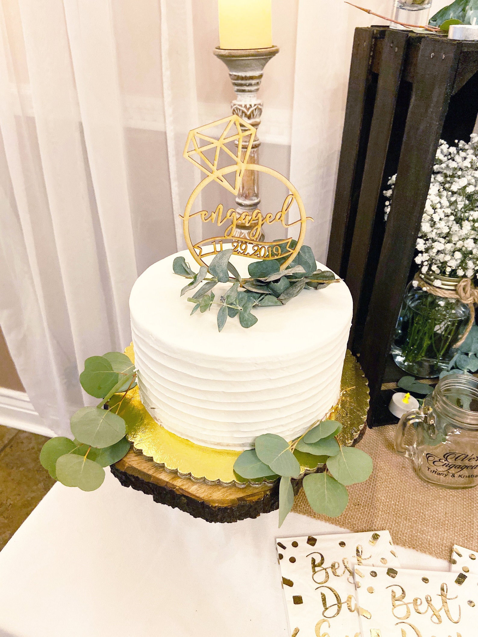 Engaged cake topper Engagement cake topper Engagement party | Etsy