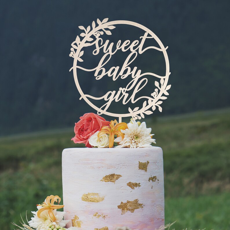 Sweet baby girl cake topper It's a girl cake topper | Etsy