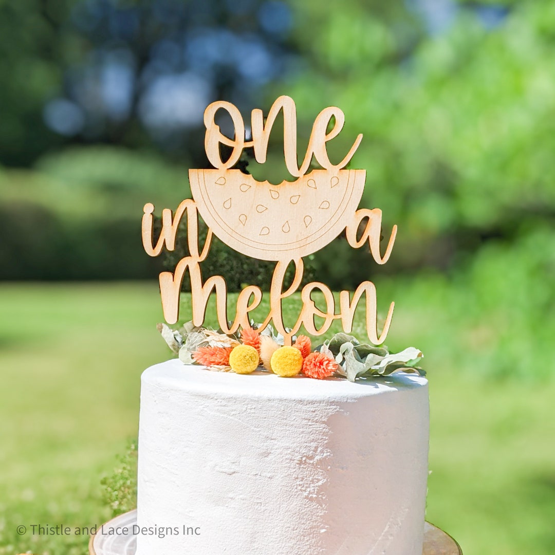 One in a Melon Cake Topper Custom First Birthday Cake Topper - Etsy