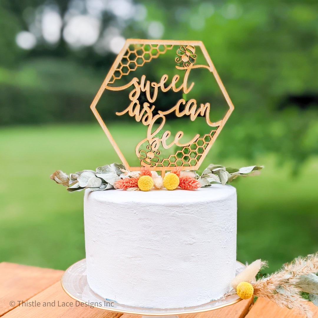 Sweet as Can Bee Birthday Cake Topper Bee Custom Cake Topper - Etsy