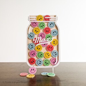 Smiley Face Jar Reward Jar Tokens, Personalized Reward Jar, Reward ...