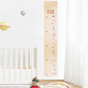 Space Growth Chart, Personalized Wall Height Chart for Kids, Wooden ...