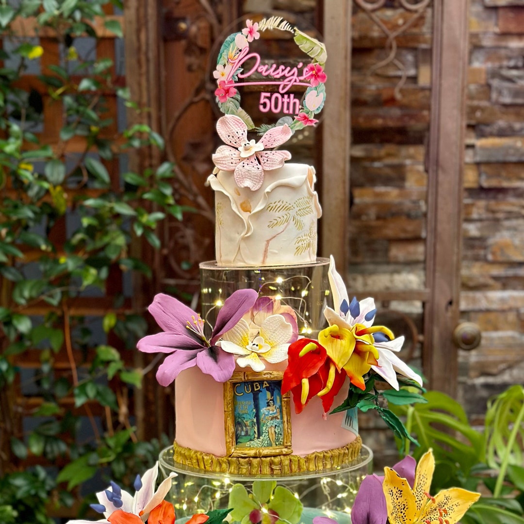 Havana Party Birthday Cake Topper, Havana Nights Cake Topper, Tropical ...