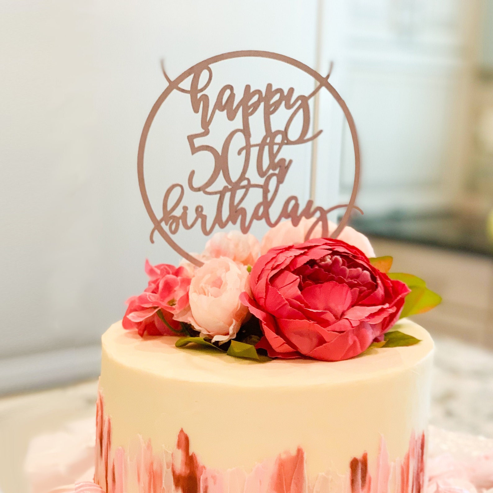 Custom Birthday Cake Topper 50th Birthday Cake Topper 50th | Etsy