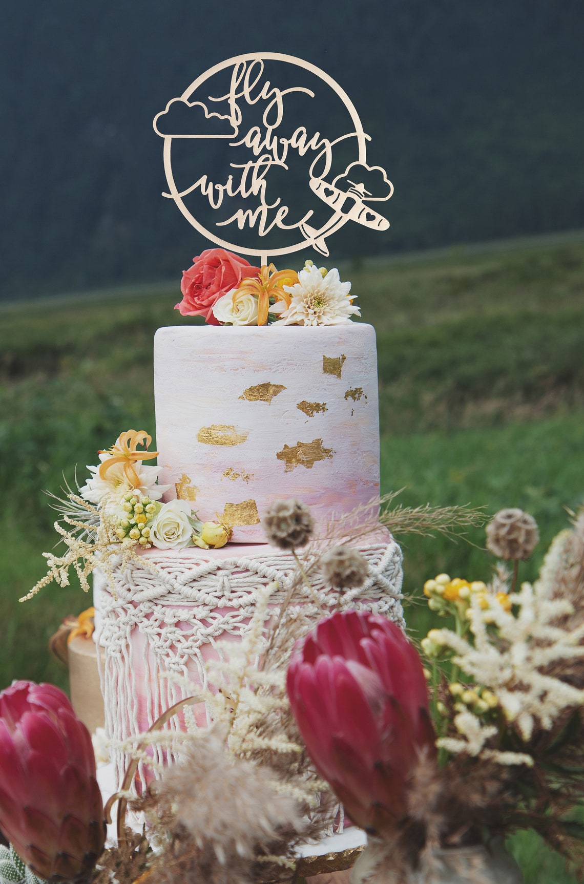 Airplane Travel cake topper Fly away with me Wedding cake | Etsy