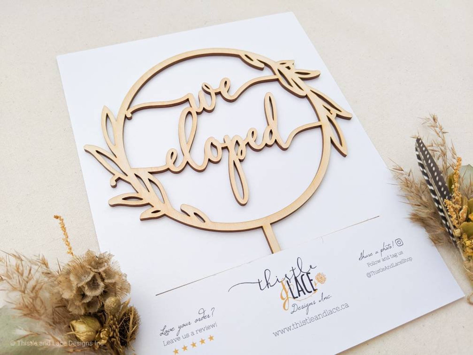 We Eloped Cake Topper Love Cake Topper Rustic Wedding Cake | Etsy