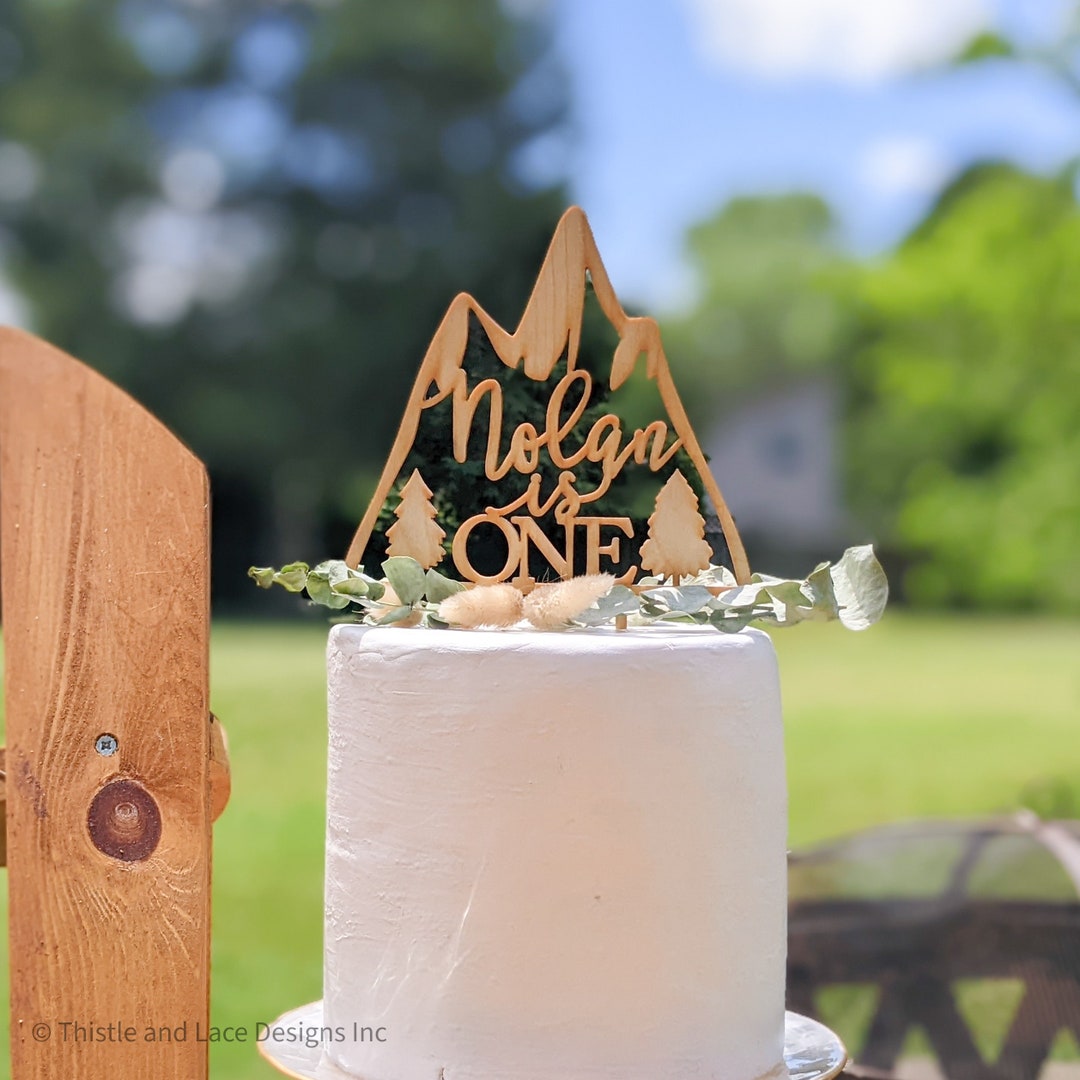 Custom Mountain Cake Topper, First Birthday Cake Topper, 1st Birthday ...