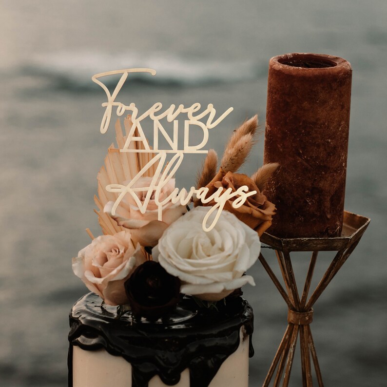Forever and Always Cake Topper Rustic Wedding Cake Topper - Etsy