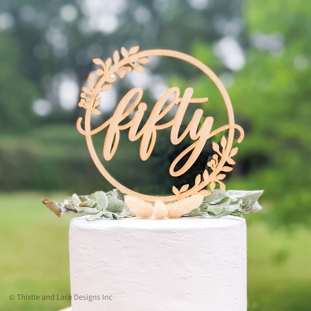 50 Birthday Cake Topper 50th Birthday Cake Topper Happy Birthday Cake