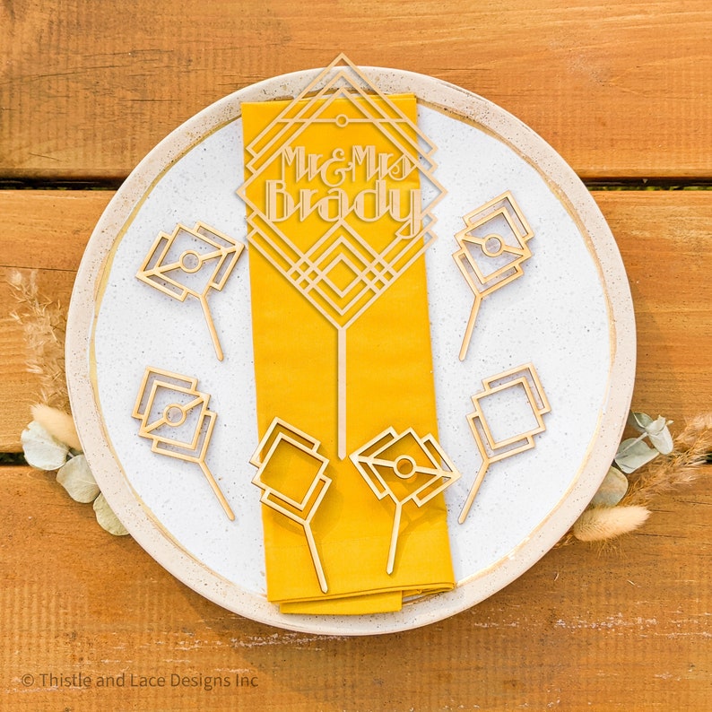 Custom Art Deco Cake Topper Vintage Wedding Cake Topper - Etsy