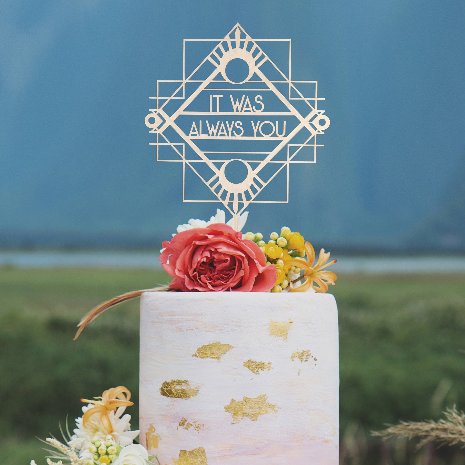 It Was Always You Art Deco Cake Topper, Vintage Wedding Cake Topper ...