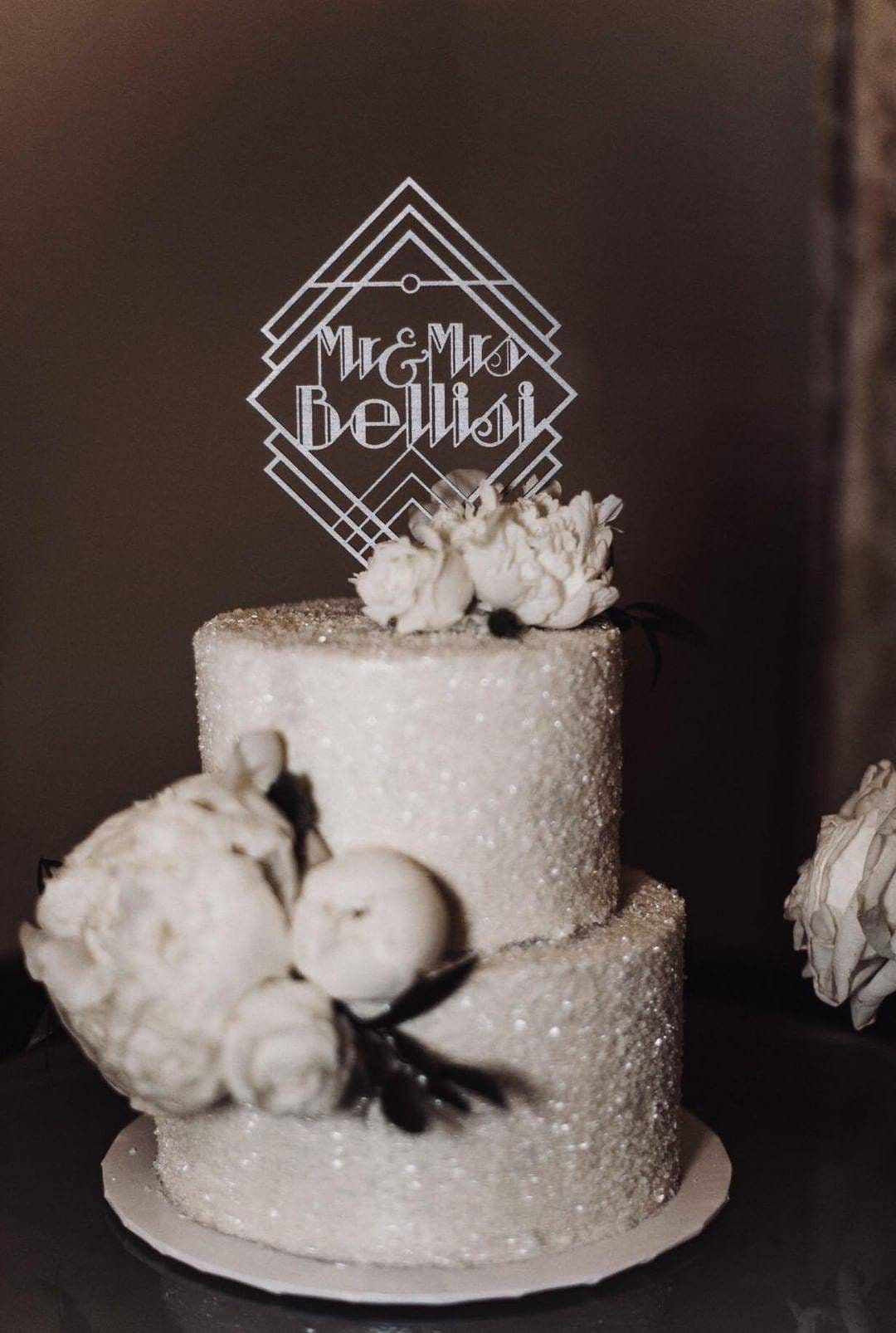 Custom Art Deco cake topper Vintage wedding cake topper | Etsy