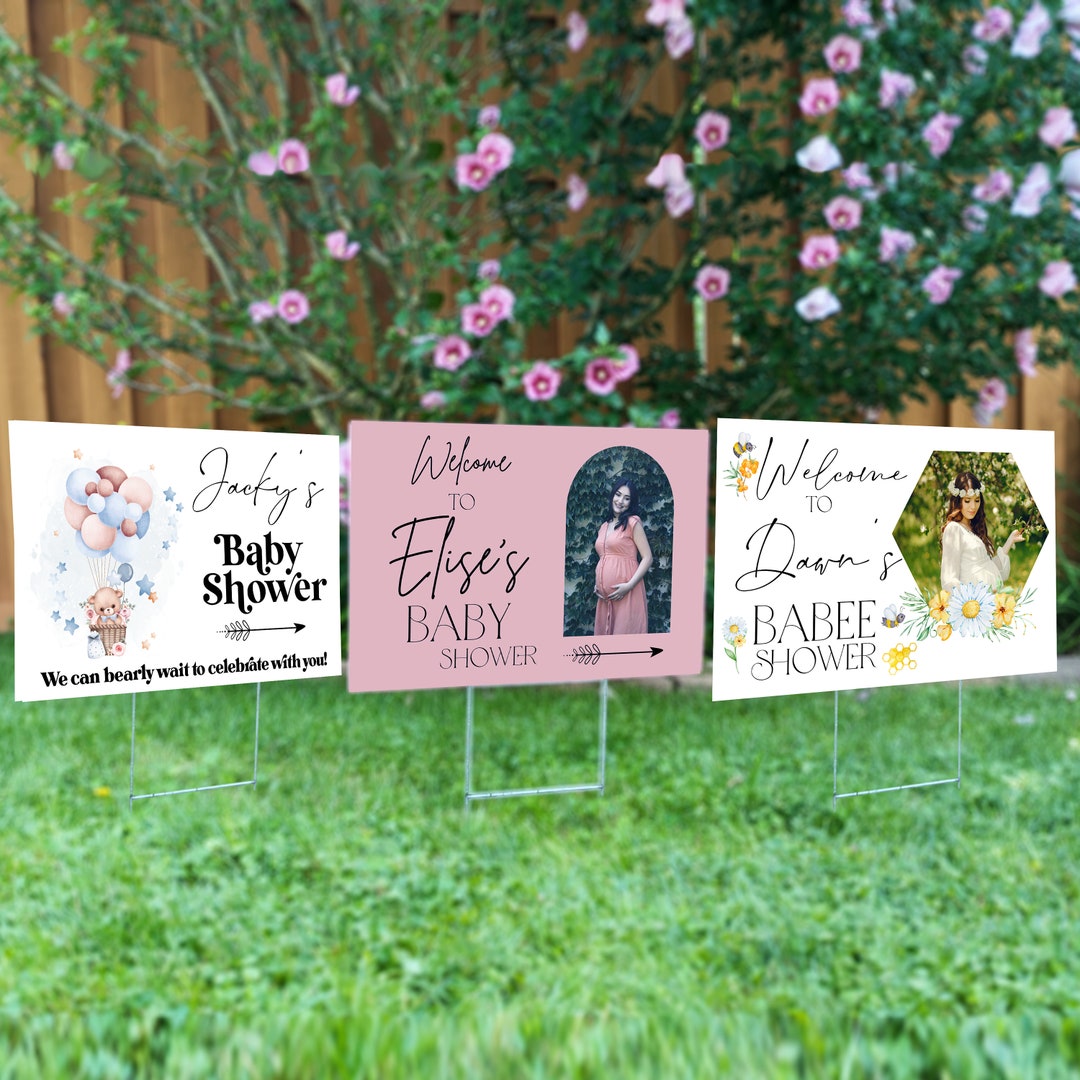 Unique Custom Baby Shower Yard Sign Welcome, Directional, and Parking ...