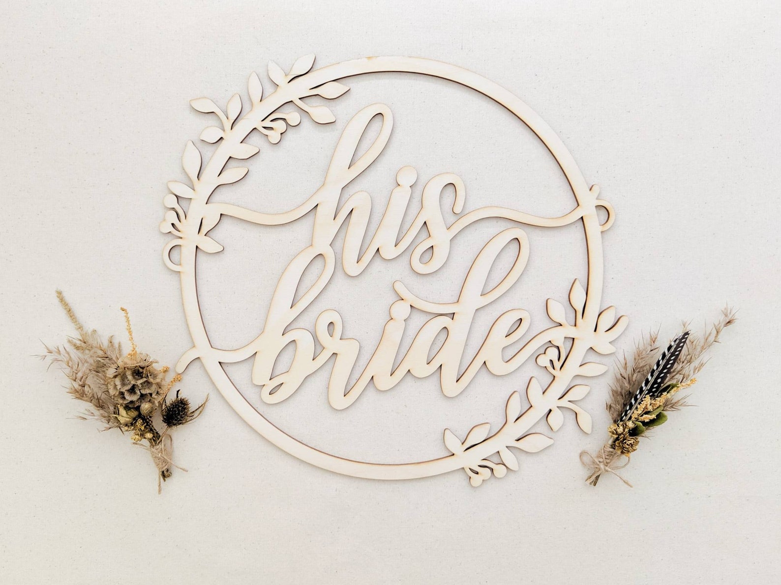 Her Groom His Bride Wedding Sign Bride and Groom Chair Sign - Etsy