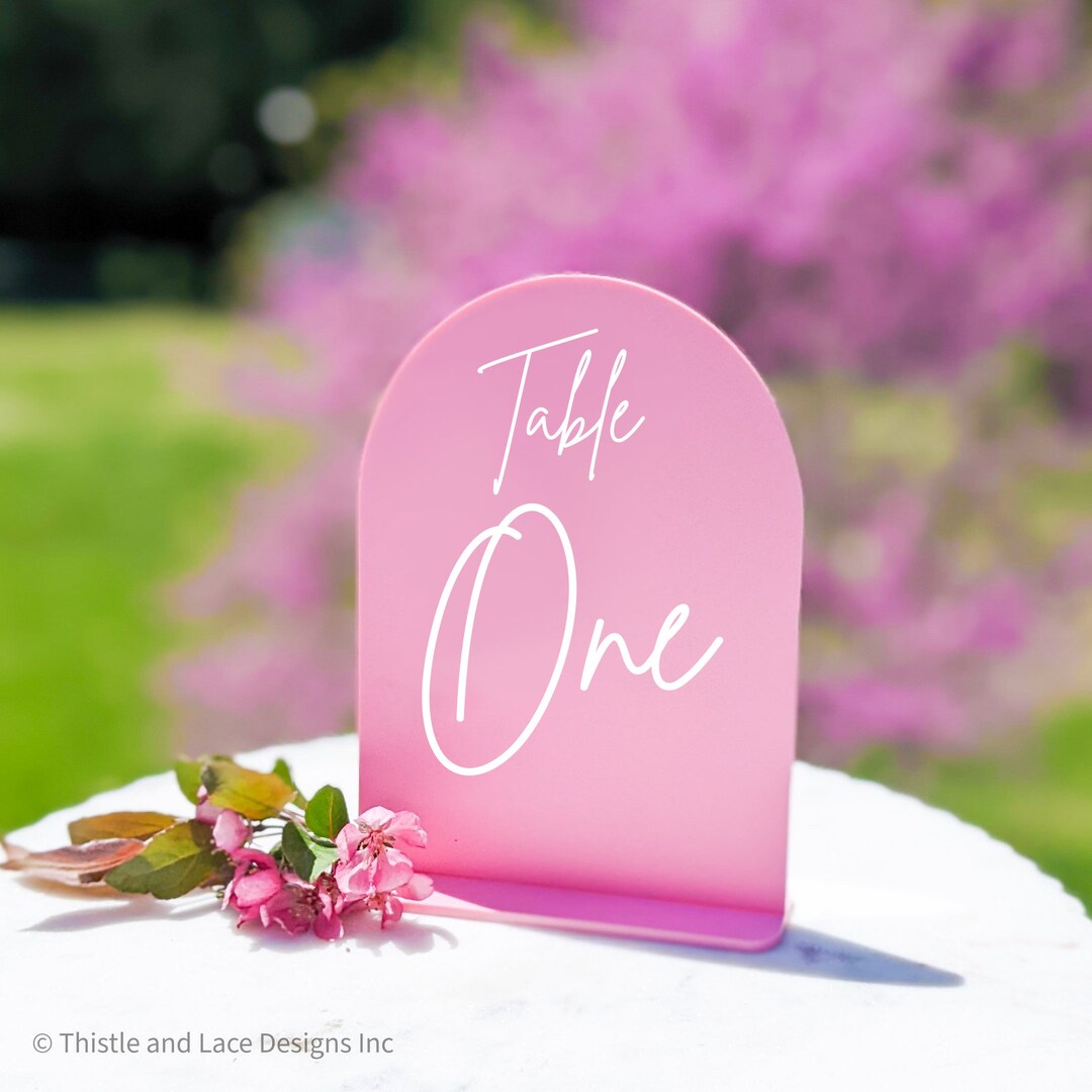 Mid Century Modern Table Numbers, Acrylic Table Numbers, Arched Boho ...