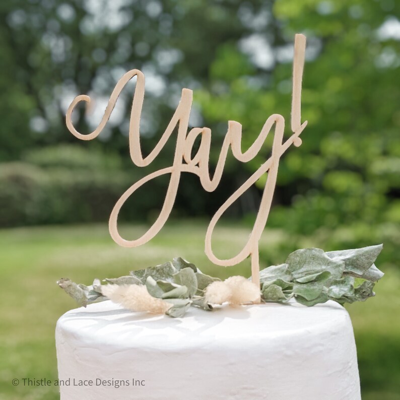 Yay Wedding Cake Topper Gold Wedding Cake Topper Bridal - Etsy