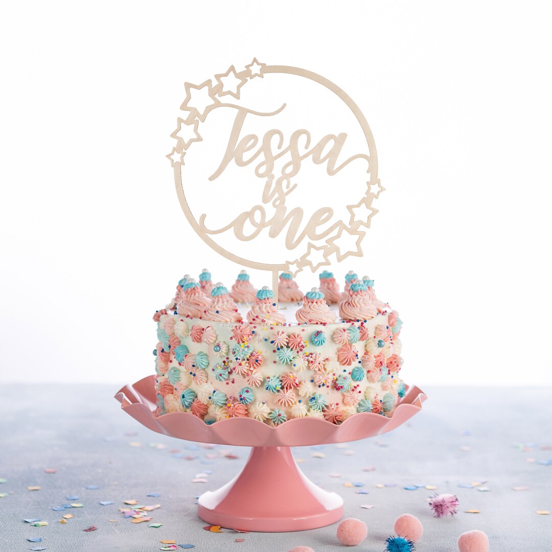 Star Birthday Cake Topper, Custom First Birthday Cake Topper, 1st ...
