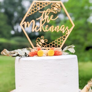 Bee Wedding Cake Topper, Custom Cake Topper, Unique Cake Topper, Rustic ...