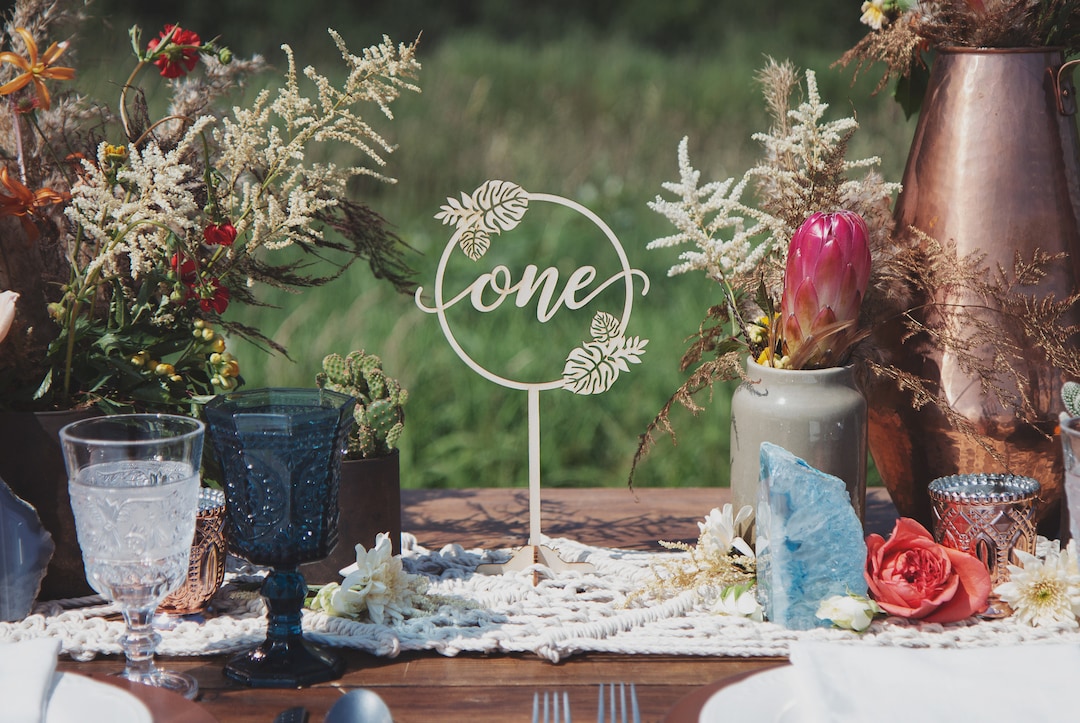 Tropical Table Numbers, Tropical Centerpieces, Wedding Table Numbers ...