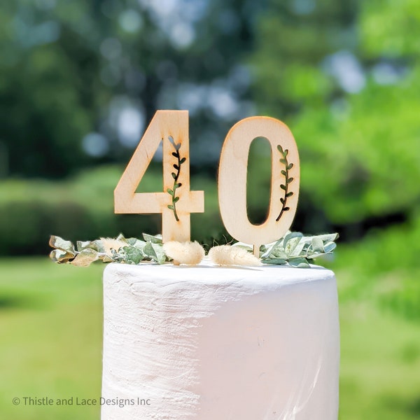 40th Cake Topper - Etsy