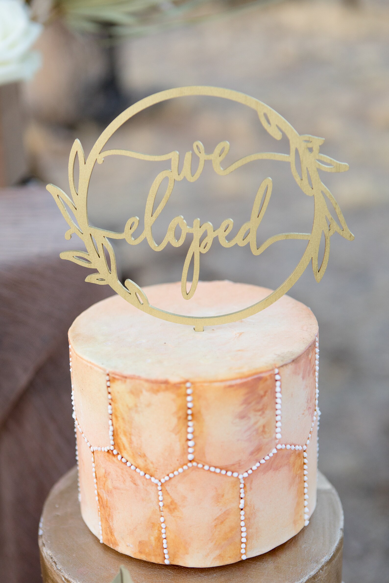 We Eloped Cake Topper Love Cake Topper Rustic Wedding Cake | Etsy