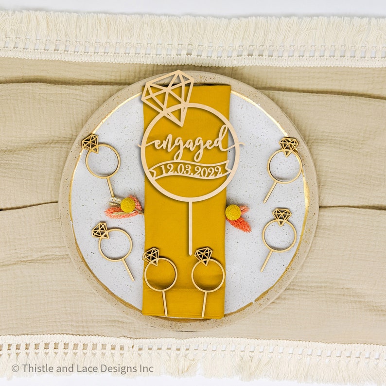 Engaged Cake Topper Engagement Cake Topper Engagement Party - Etsy