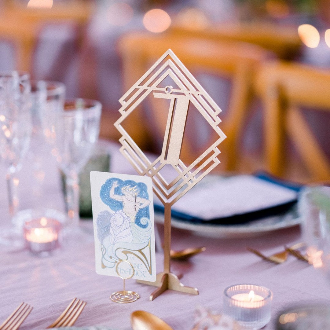 Art Deco Table Numbers, Art Deco, Wedding Table Numbers, Gold Table ...