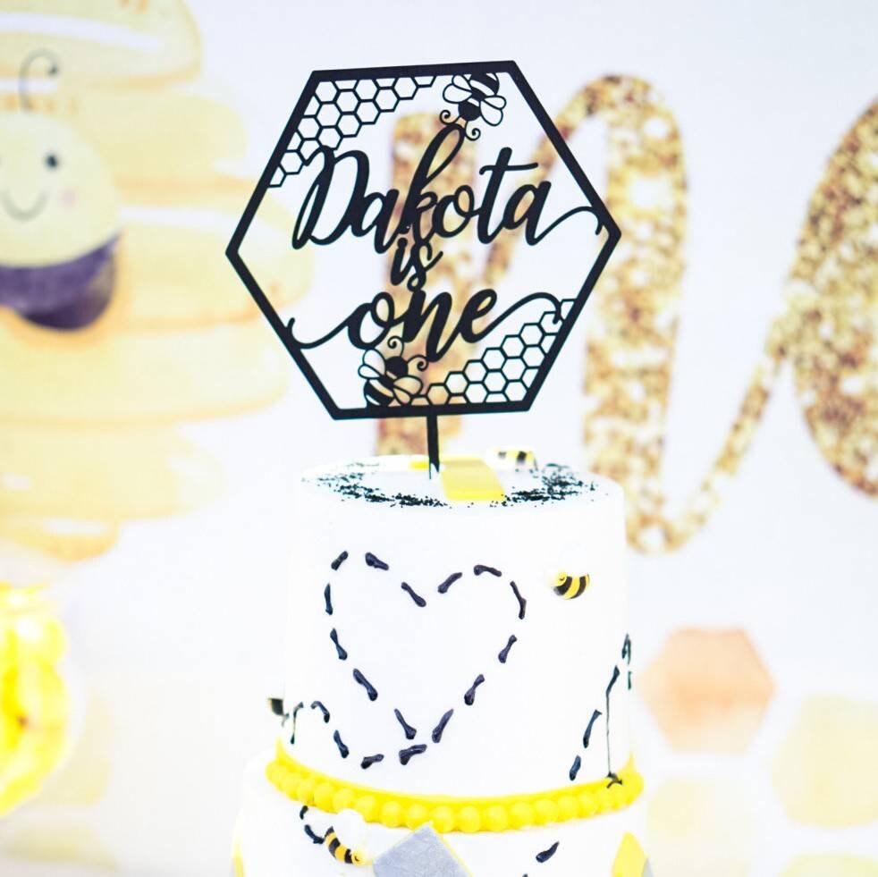 Bee Custom Cake Topper Bumble Bee Birthday Cake Topper Bee - Etsy