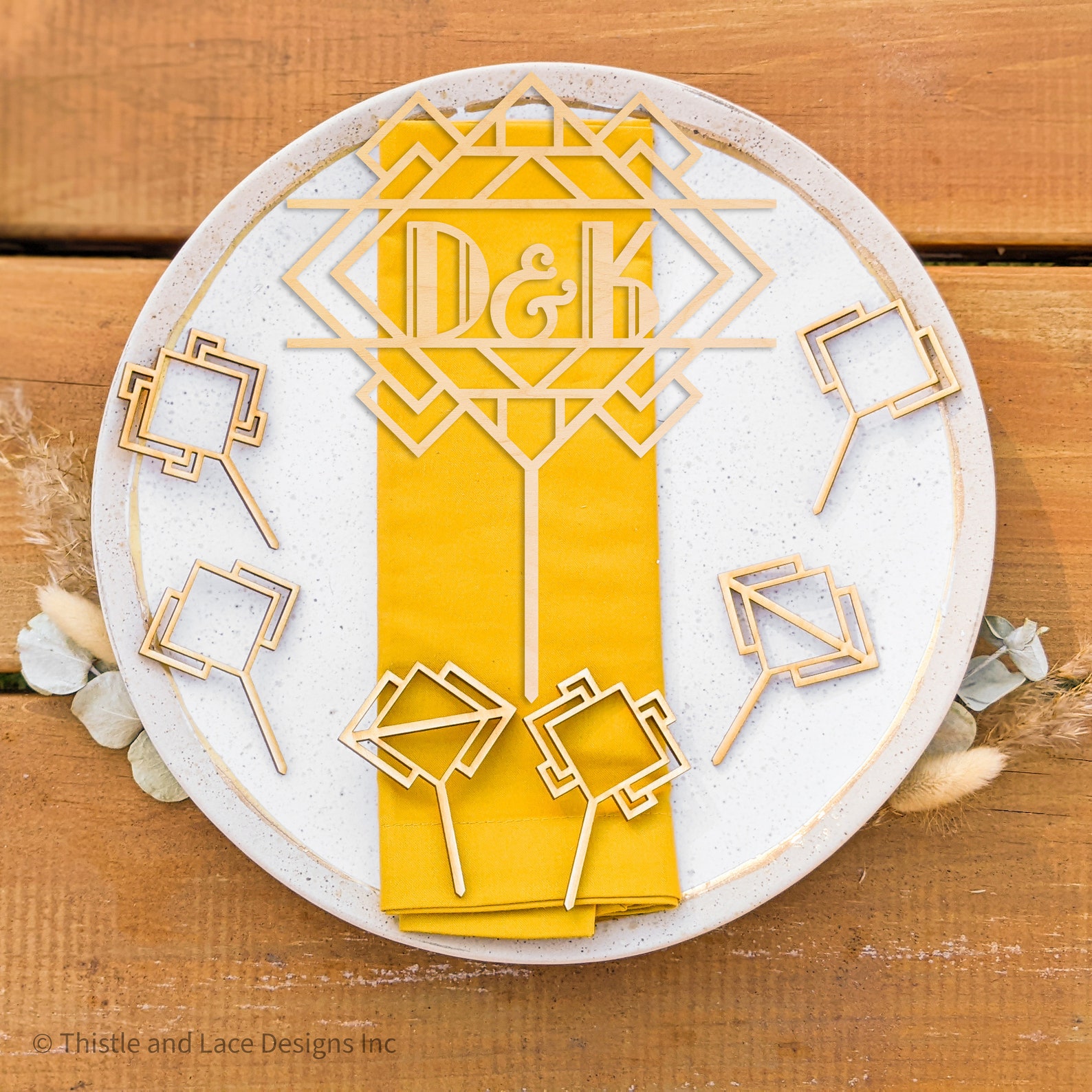 Art Deco Cake Topper Monogram Cake Topper Vintage Wedding - Etsy