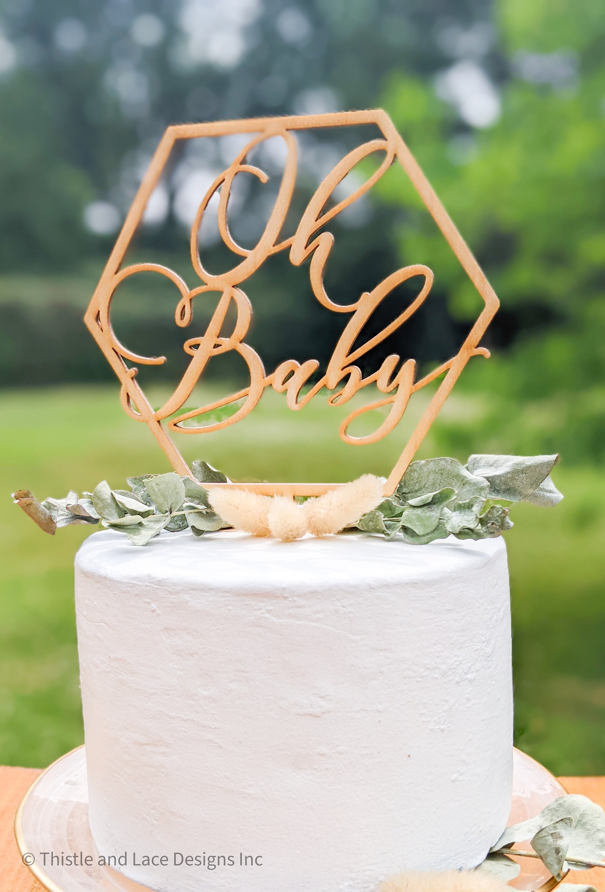 Oh Baby Cake Topper Baby Shower Cake Topper Woodland Baby - Etsy