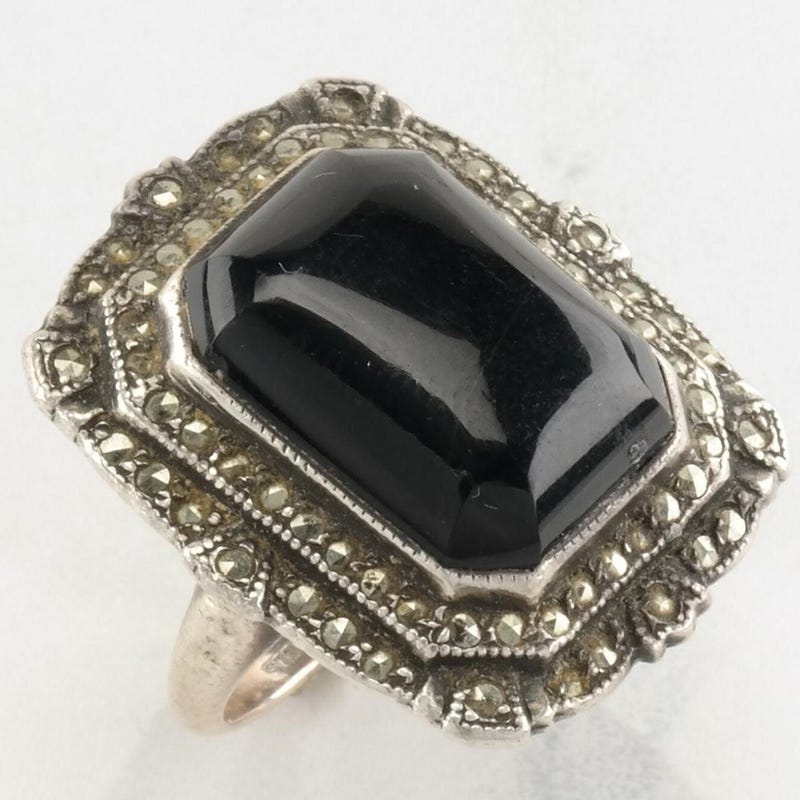 Art Deco Onyx Ring - Etsy