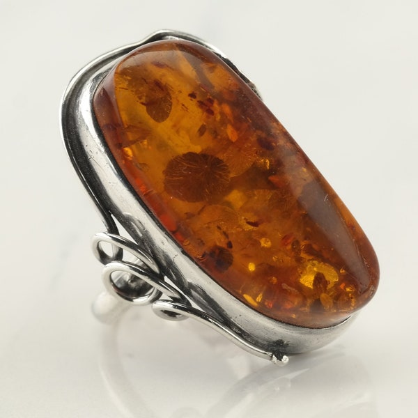 Vintage Amber Ring - Etsy