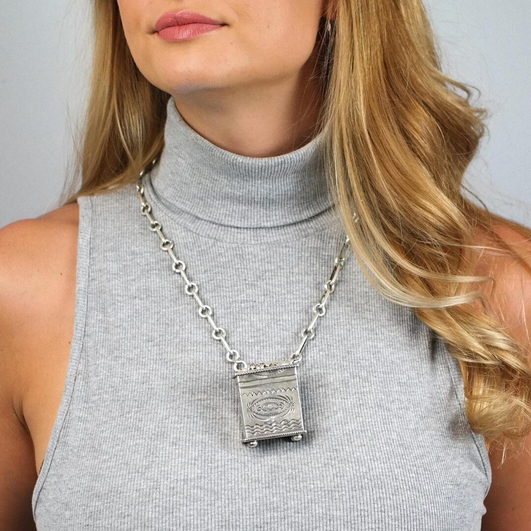 Vintage Ben Begaye Trinket Box, Stamped Sterling Silver, Feather ...