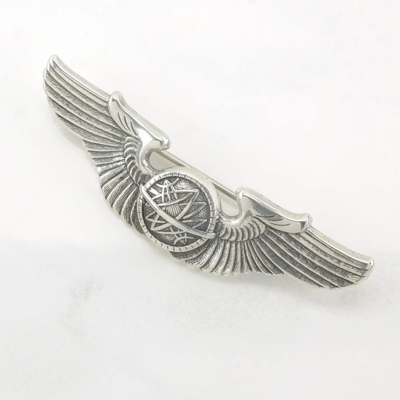 Silver Brooch Navigator Wings WW2, Airforce Sterling - Gem