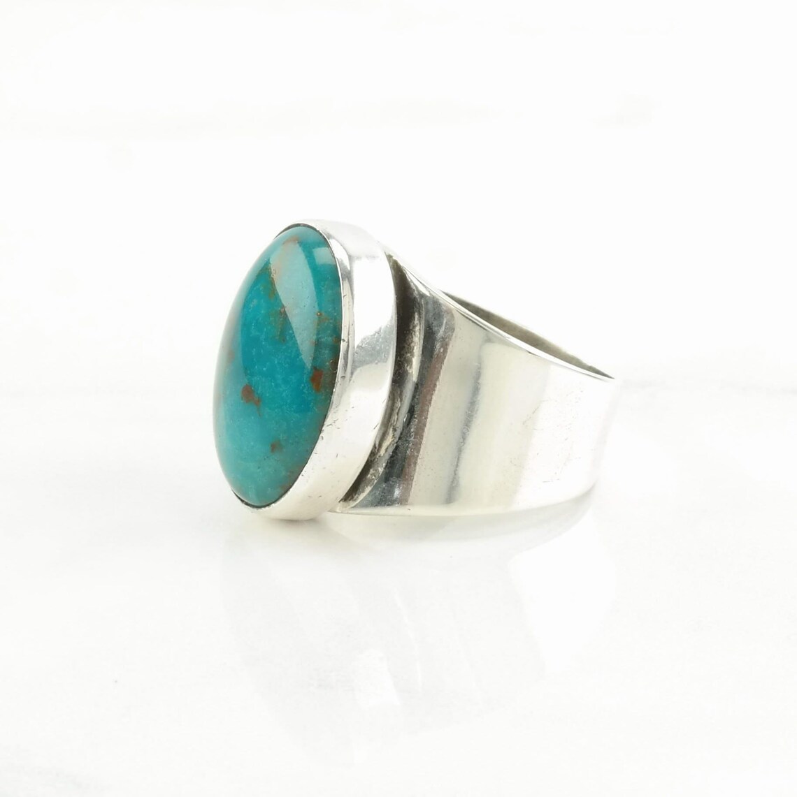 Vintage DTR Silver Ring Turquoise Modernist Sterling Blue Size 7 1/4 - Etsy