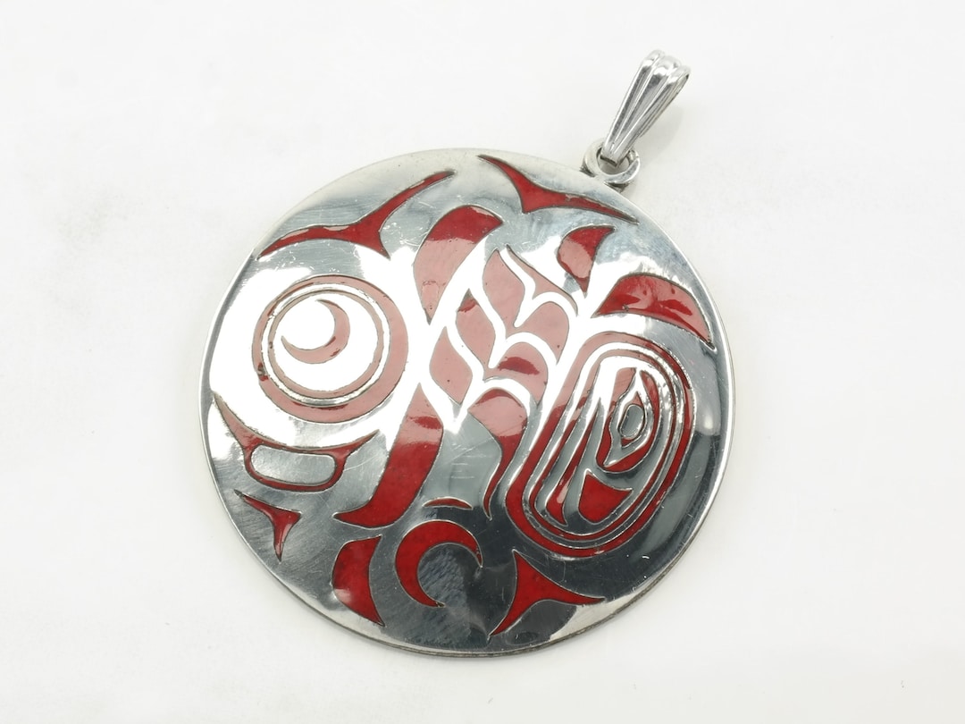 Vintage Marvin Oliver Enamel, Abstract, Indigenous Sterling Silver ...