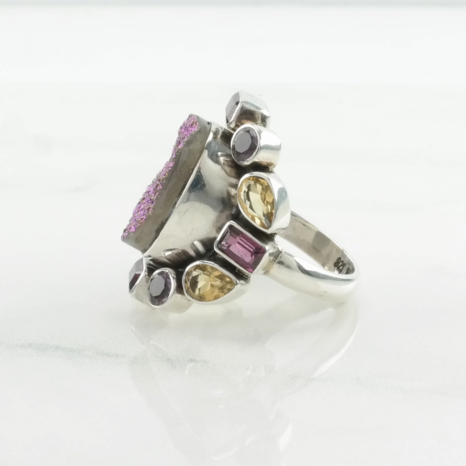 Vintage Nicky Butler Silver Ring Quartz, Garnet, Amethyst, Citrine ...
