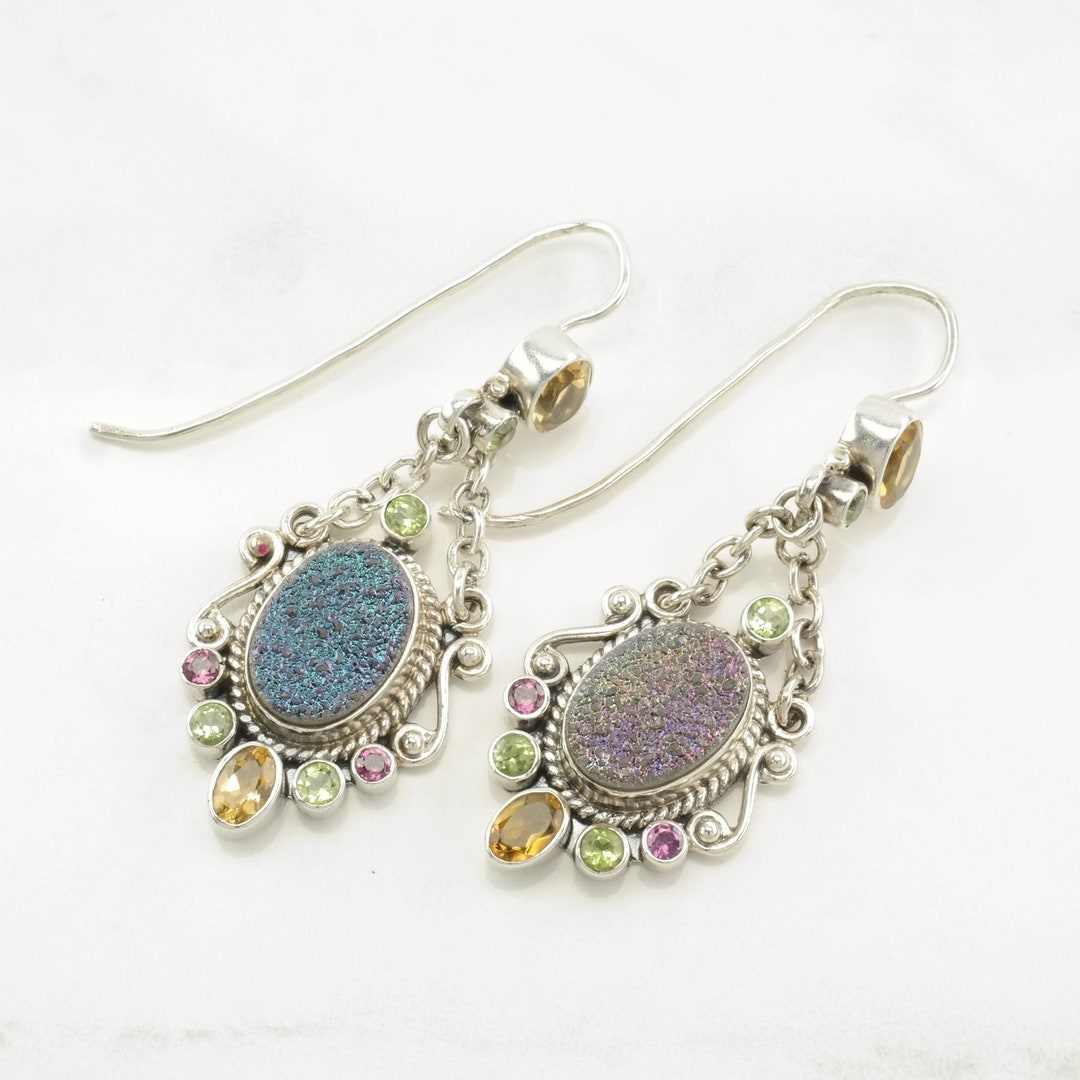 Nicky Butler Sterling Silver Druzy, Citrine, Multi Gem Earrings Fish ...