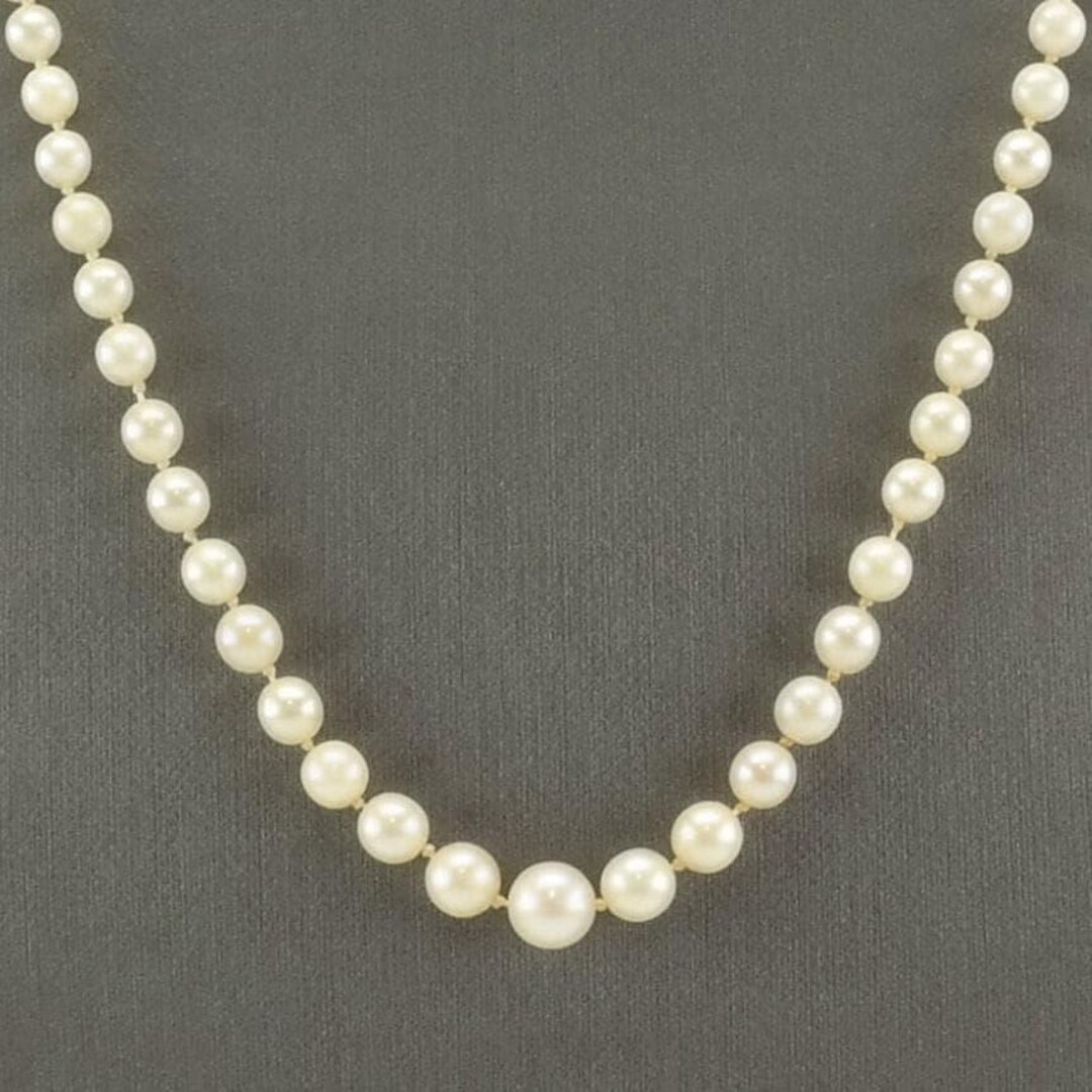 Pearl Necklace, 14K Gold, White Graduated Pearls (3.5-7mm) 18" - Etsy