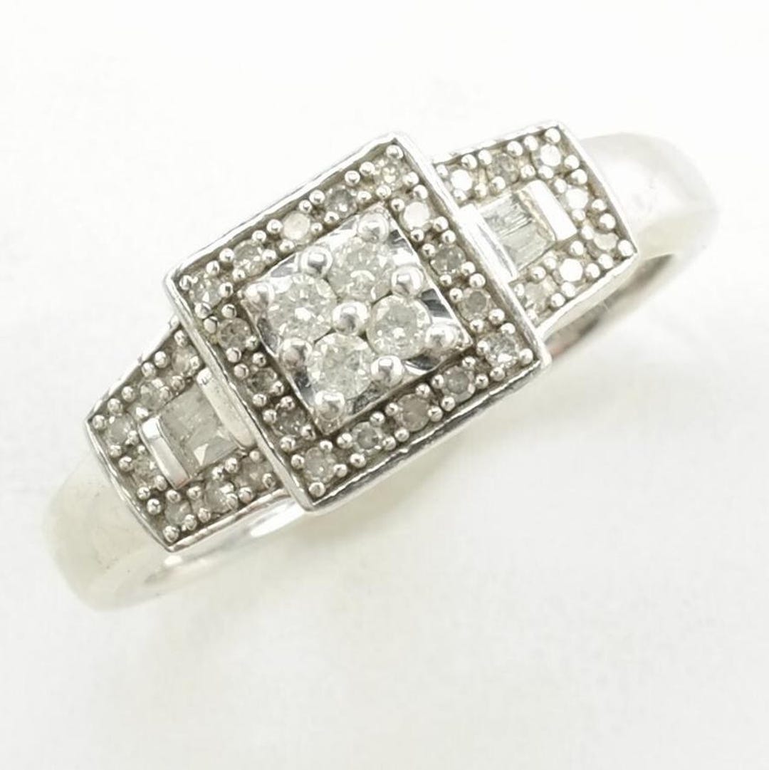 Vintage Sterling Silver Ring Diamond Size 7 - Etsy