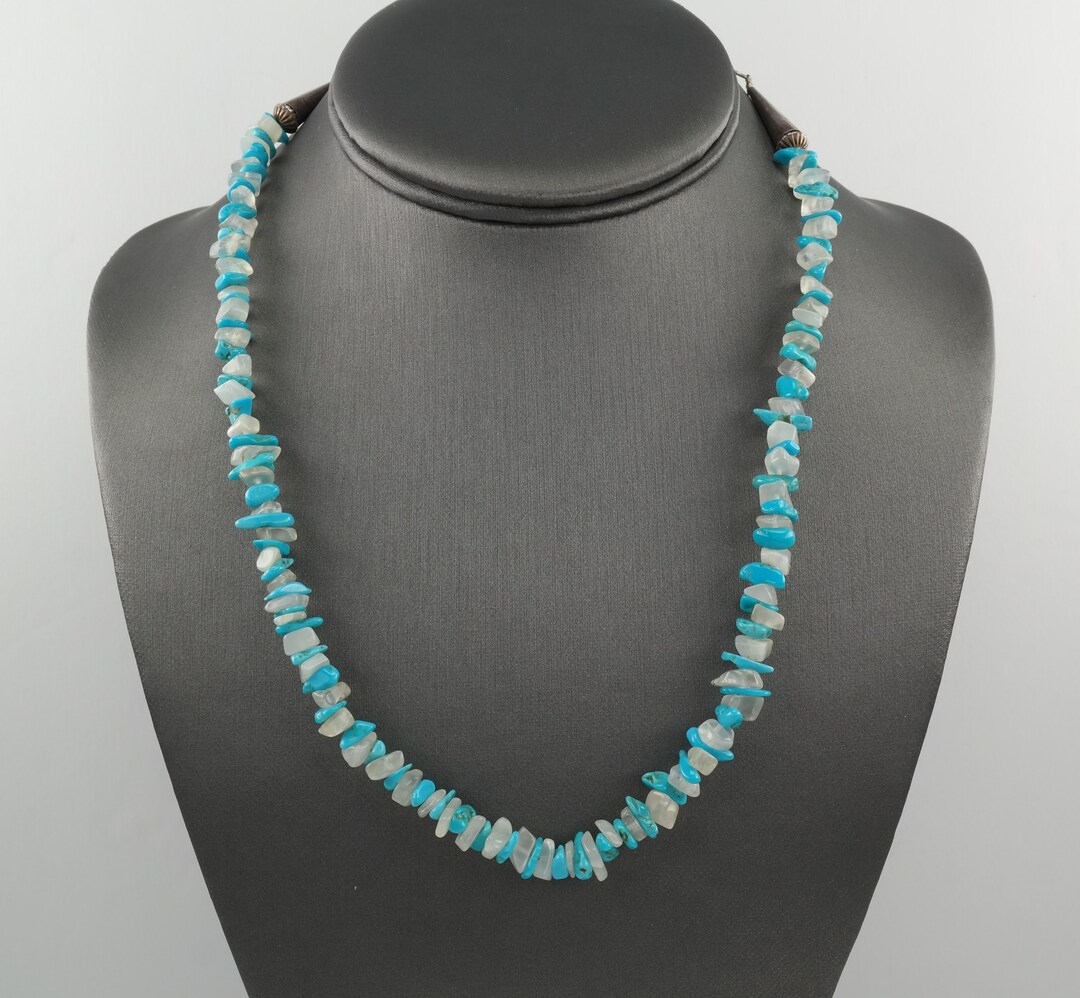 Vintage Running Bear Sterling Silver Turquoise, Quartz Necklace - Etsy