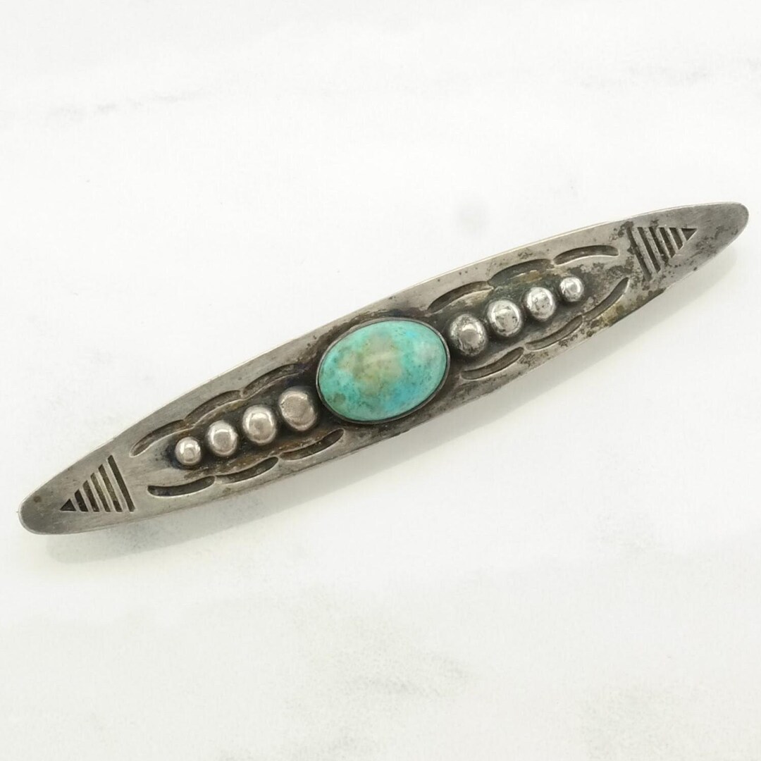 Vintage Fred Harvey Era Sterling Silver Brooch Stamped Blue Block ...