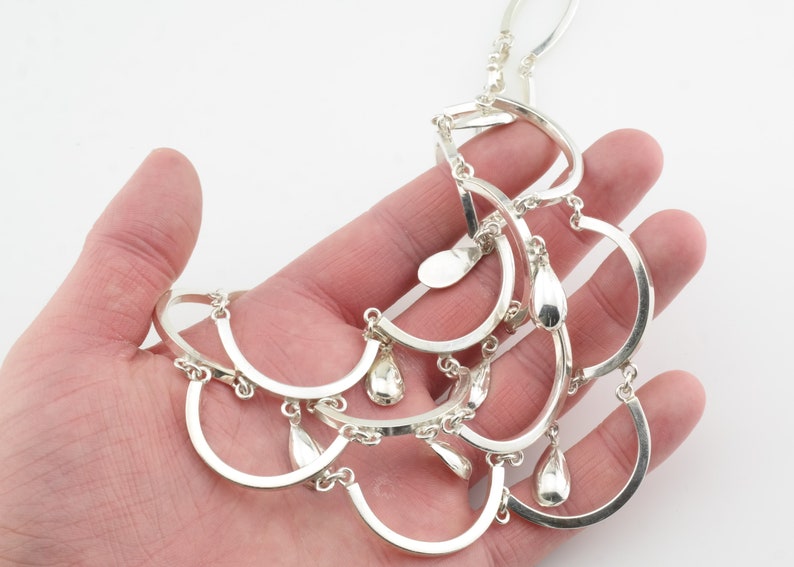 Vintage Taxco Sterling Silver Multi Tier Drop Necklace Etsy