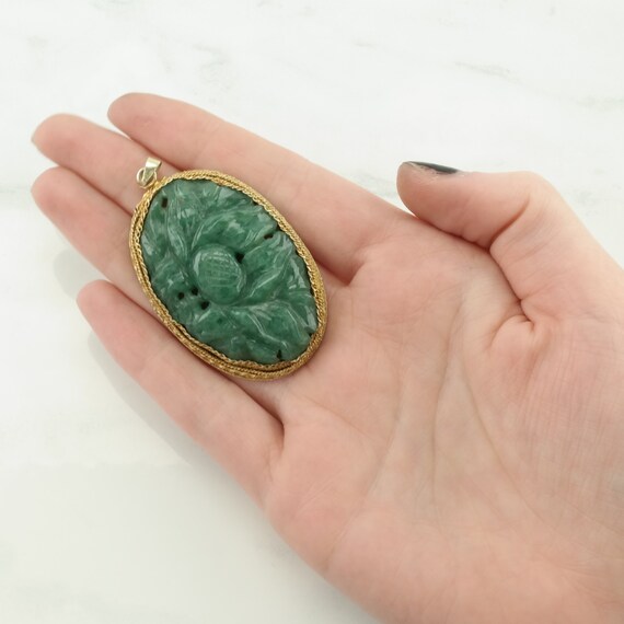 Vintage Chinese Export Jade, Quartzite Carved Flowers… - Gem