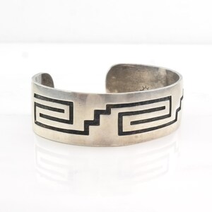 Important Overlay Hopi Cuff Bracelet , Native American Sterling Silver ...