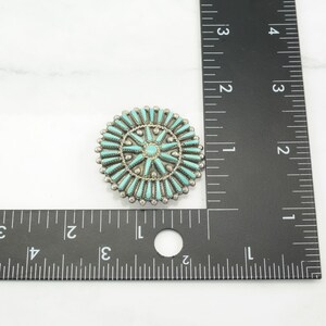 Zuni Brooch Pendant Cluster Blue Turquoise Sterling Silver - Etsy