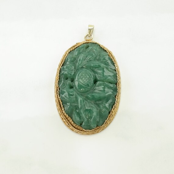 Vintage Chinese Export Jade, Quartzite Carved Flowers… - Gem